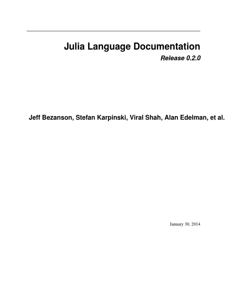 Julia Guide Pdf Integer Computer Science Data Type 