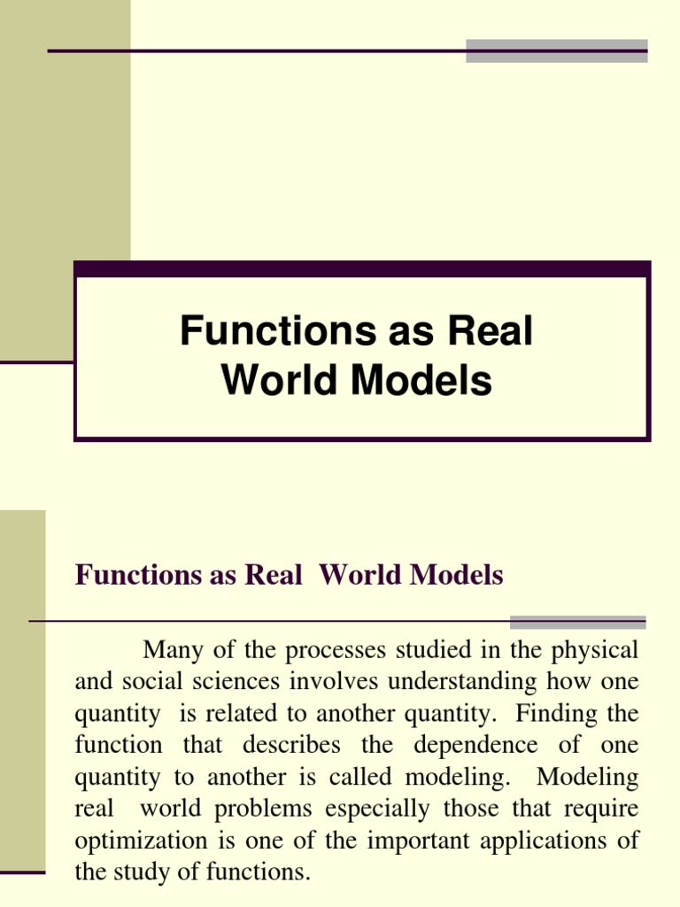 Chapter 2.4 Functions As Real World Models PDF | PDF | Distance ...