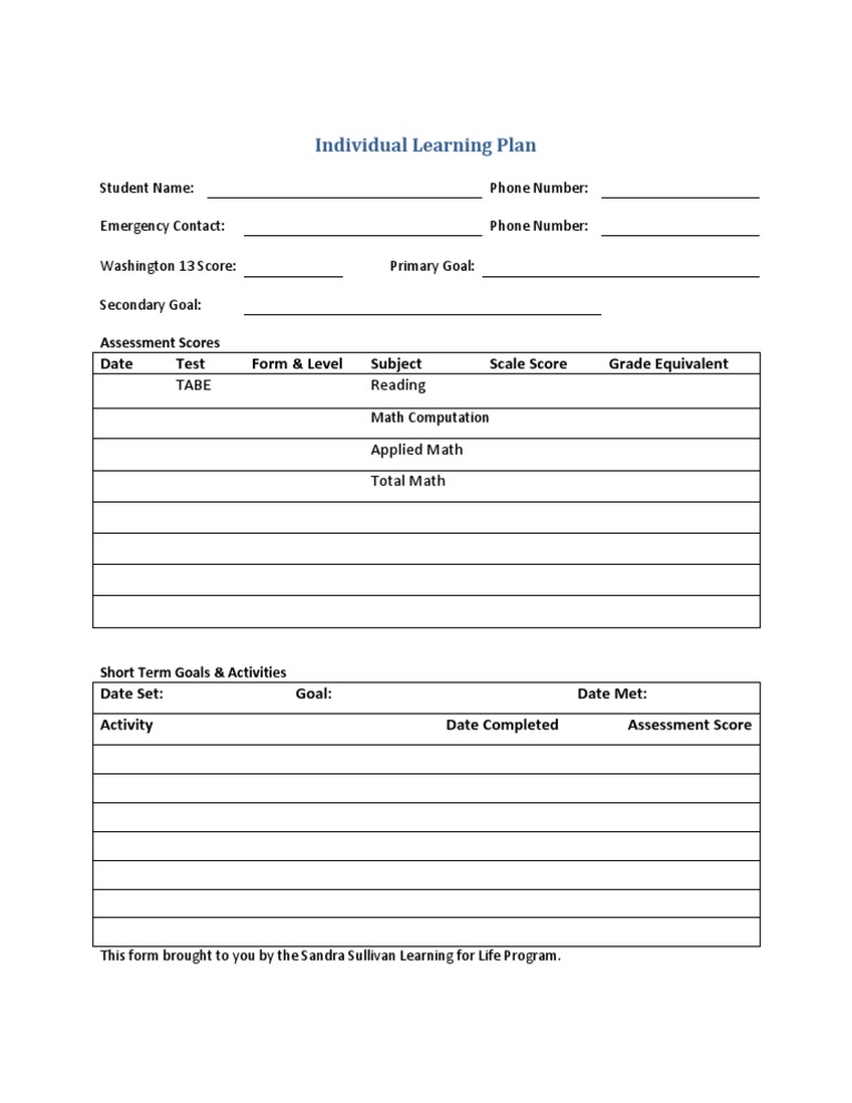 Individual Learning Plan | PDF