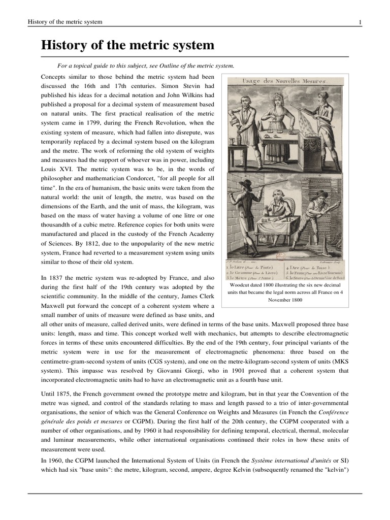 History of The Metric System | PDF | International System Of Units ...