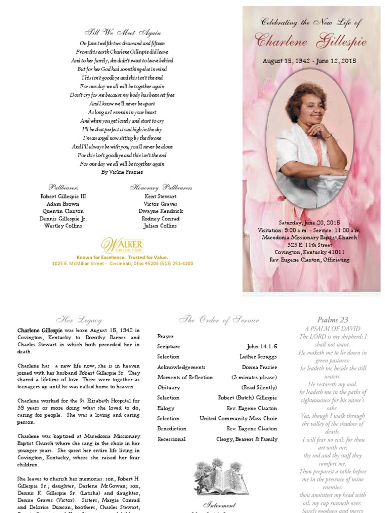 Charlene Gillespie Funeral Program | PDF | Abrahamic Religions ...