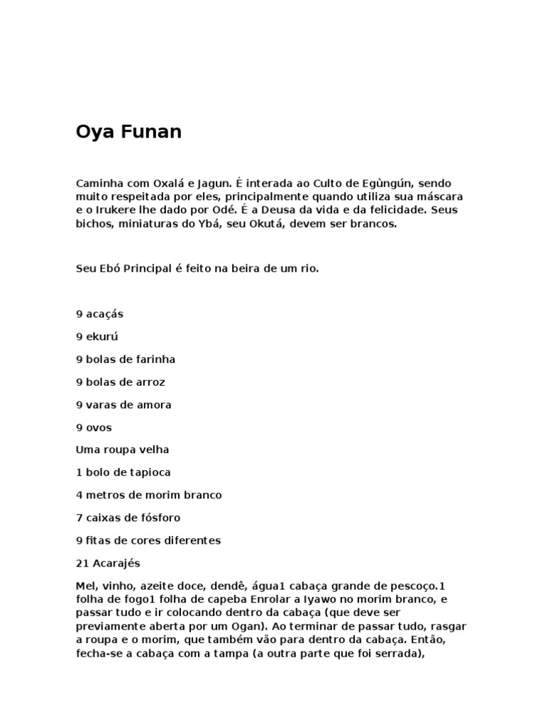 Apostila de Oyá | PDF | Religião e crença | Alimentos