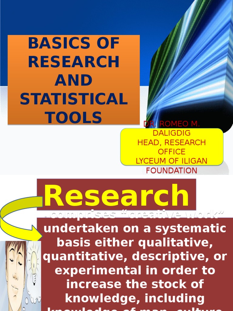 Research and Statistical Tools Overview | PDF | Correlation And ...