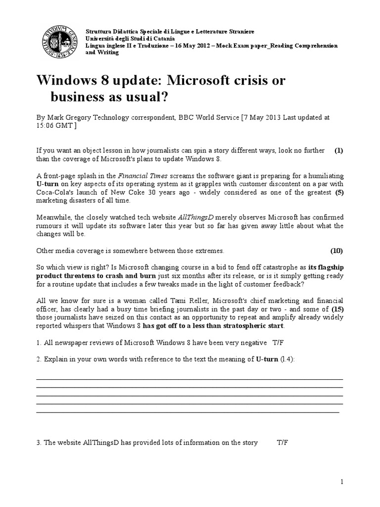 Windows 8 Update: Microsoft Crisis or Business As Usual? | Download ...