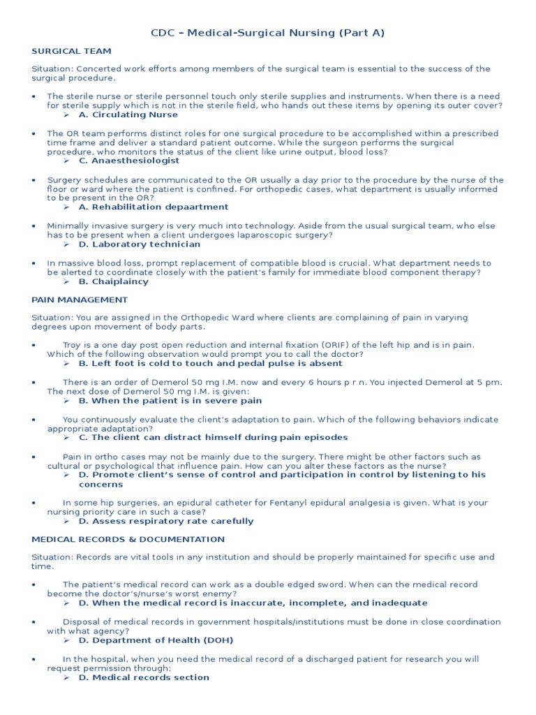 CDC Test 3 | PDF | Surgery | Anesthesia