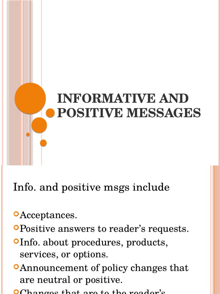 Informative and Positive Messages | Business