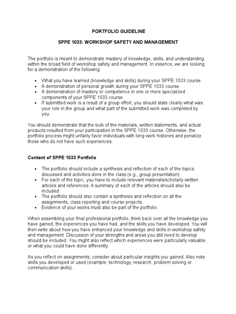 Portfolio Guideline Sppe1033 | Competence (Human Resources) | Knowledge