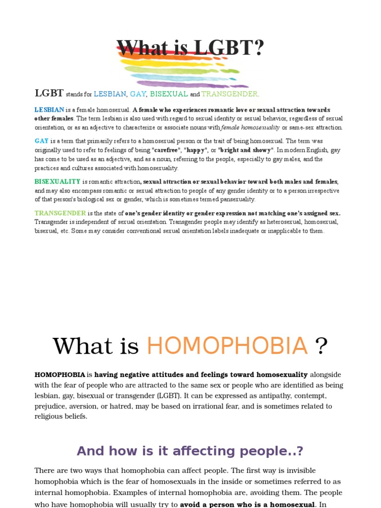 What Is LGBT | PDF | Homophobia | Homosexuality