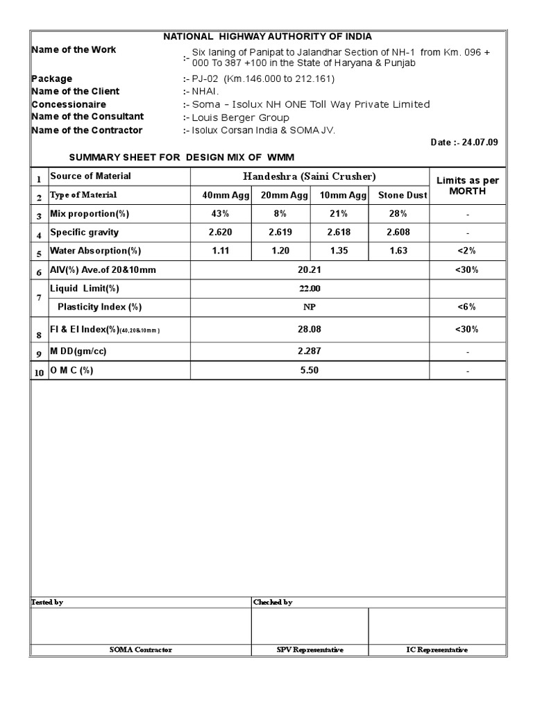WMM Mix Design | PDF | Nature | Transport