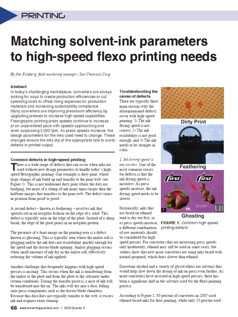 Solvent Ink Parameters Flexo Printing | Ink | Solvent