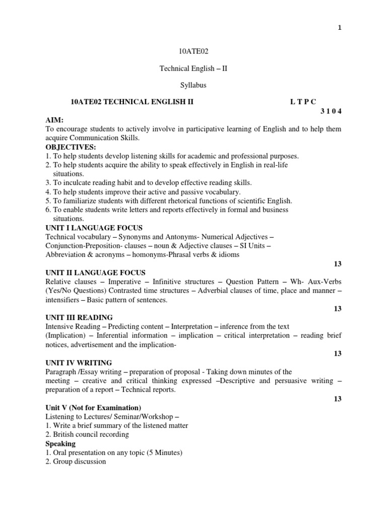 Technical English - II | PDF
