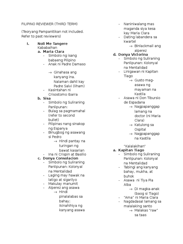 Filipino Reviewer | PDF