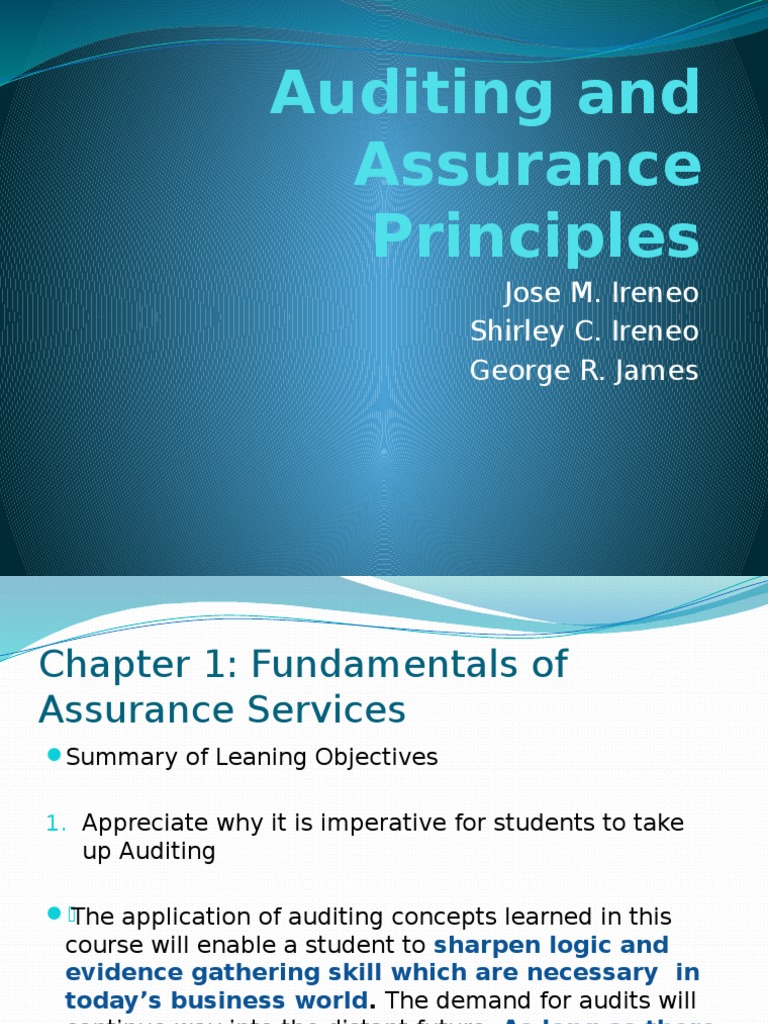 Auditing and Assurance Principles | PDF | Financial Audit | Audit