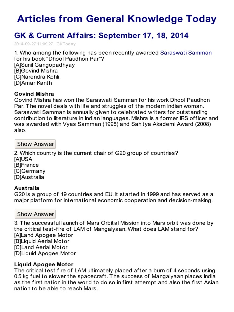 General Knowledge Today | PDF | Government