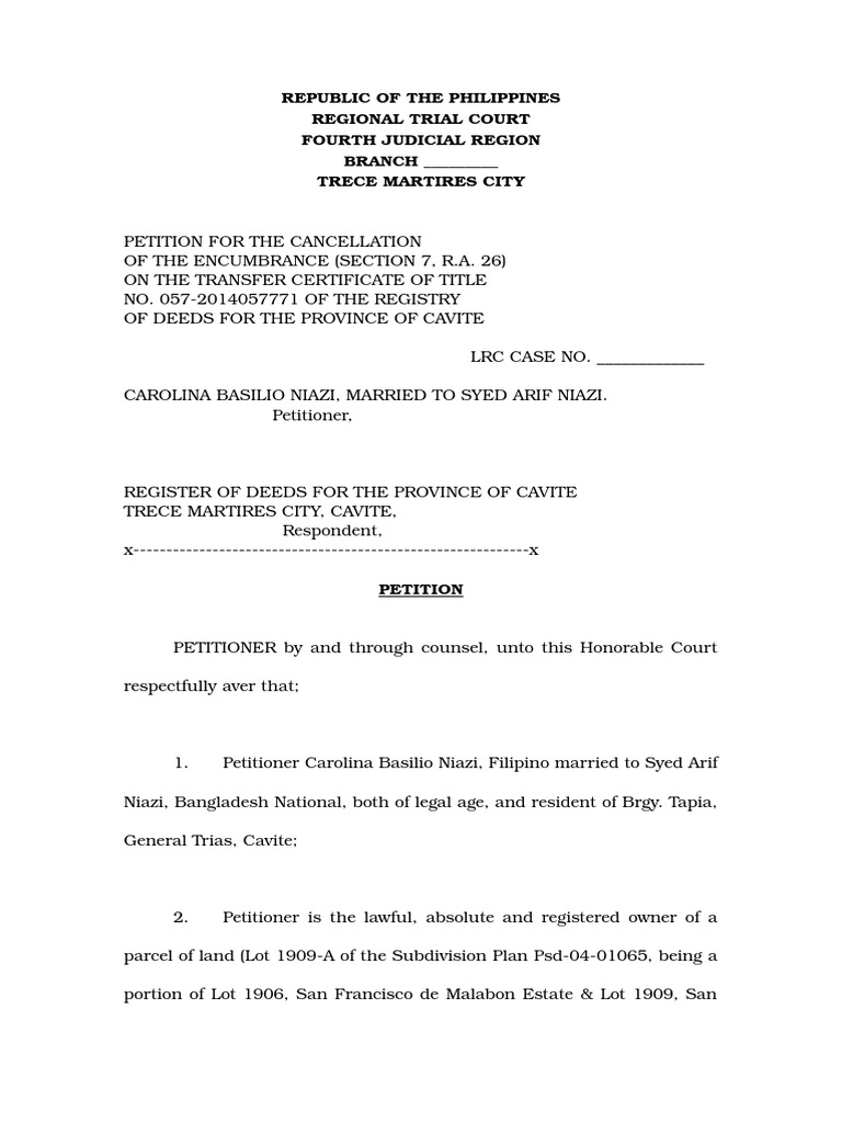 Petition Sec 7 Ra26-B | PDF | Public Law | Common Law