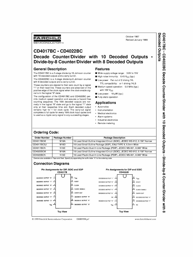 Datasheet 4017 | PDF