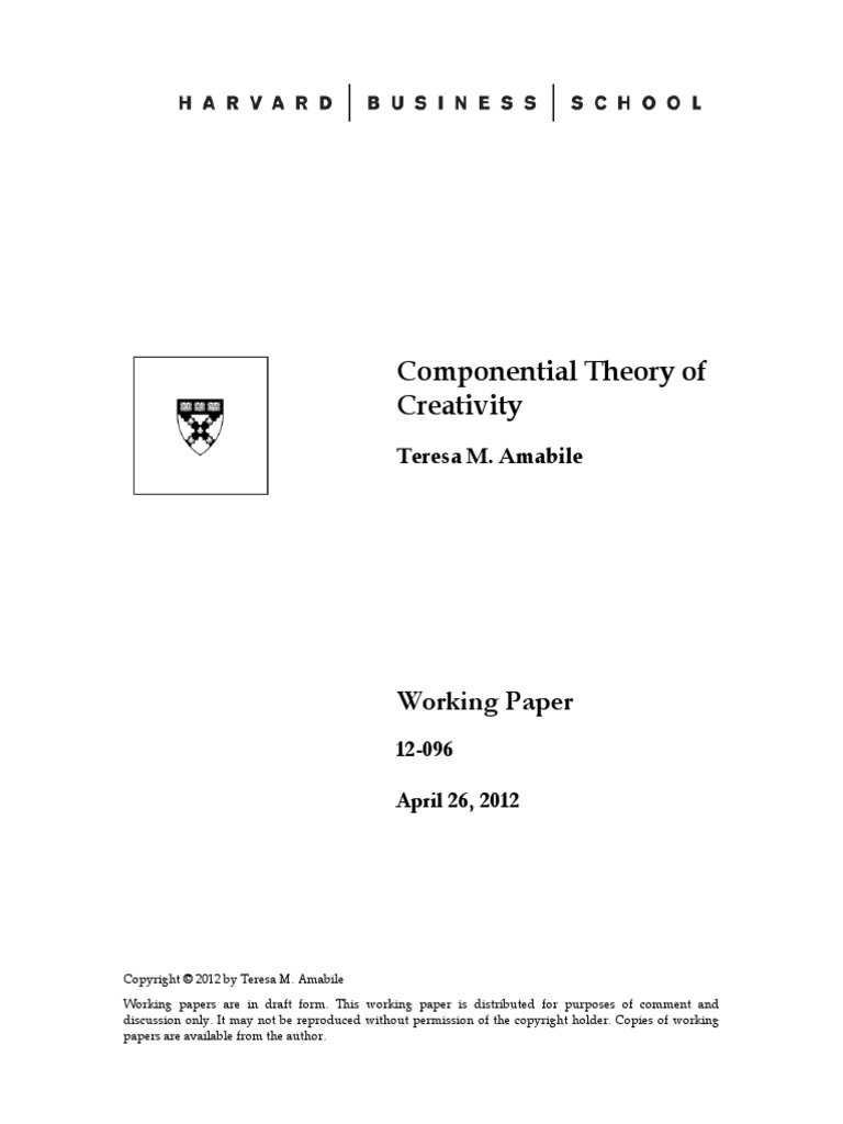 Amabile - Componential Model of Creativity - Ok | Download Free PDF ...