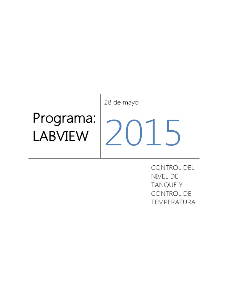 Control de Nivel y Temperatura Tanque LABVIEW | PDF