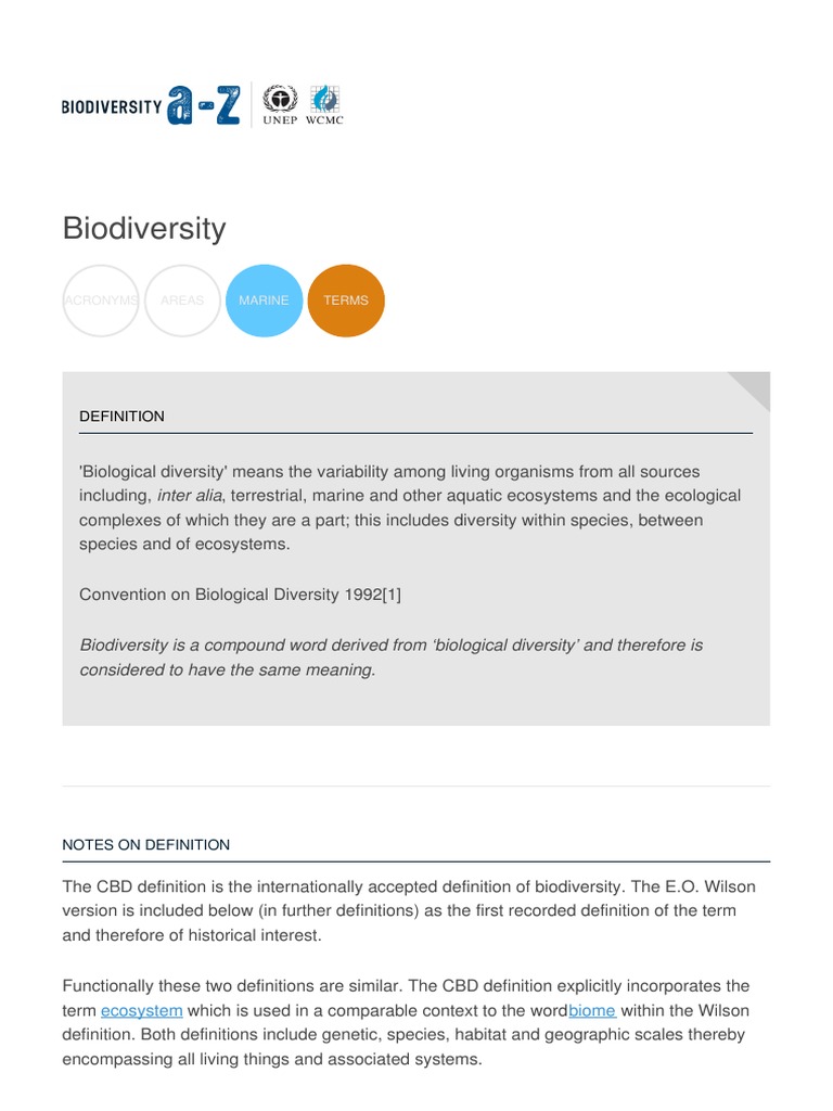 Biodiversity PDF | PDF | Biodiversity | Environmental Conservation