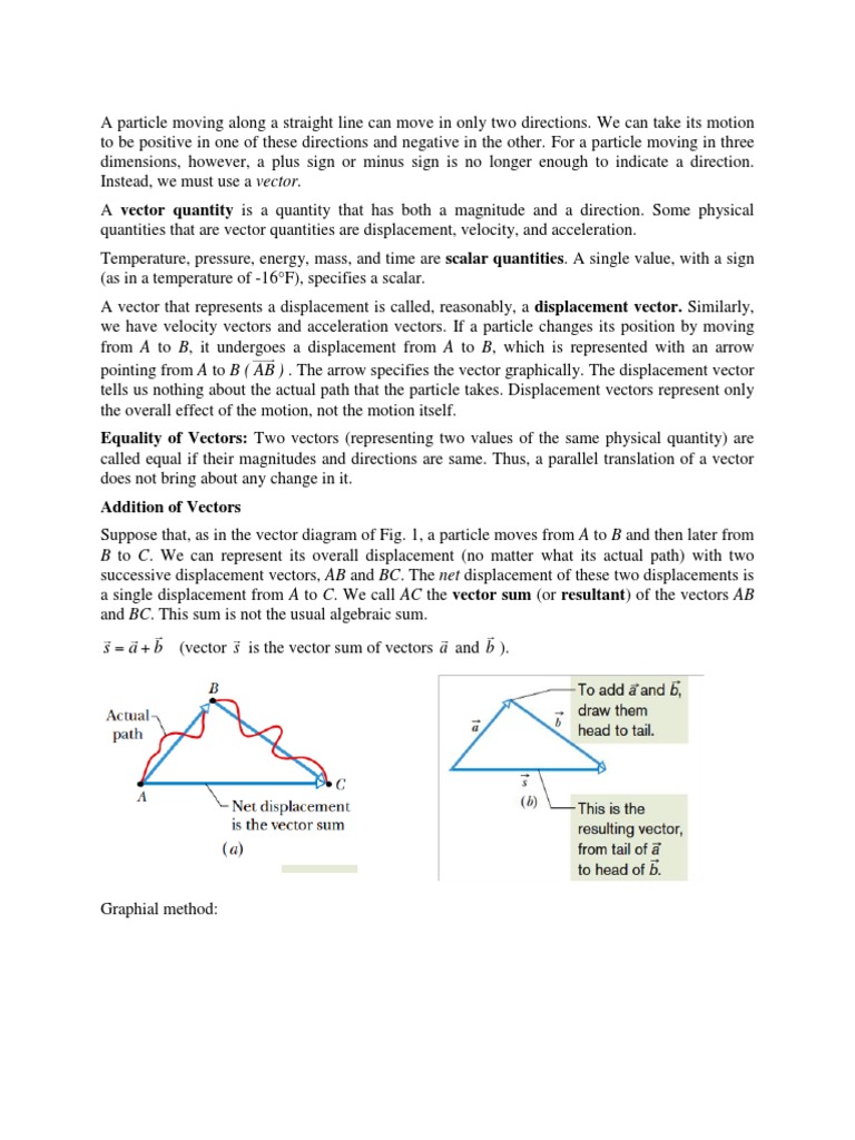 The Arrow Specifies The Vector Graphically. The Displacement Vector | PDF | Euclidean Vector ...