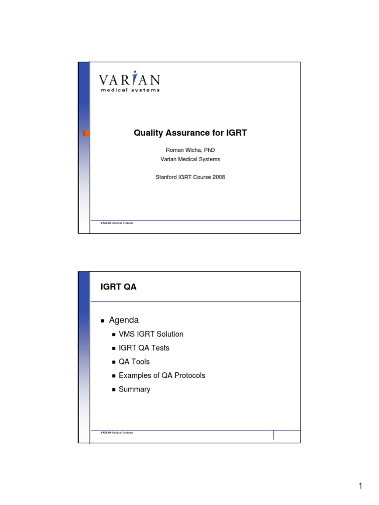 QA For IGRT | PDF | Quality Assurance | Ct Scan