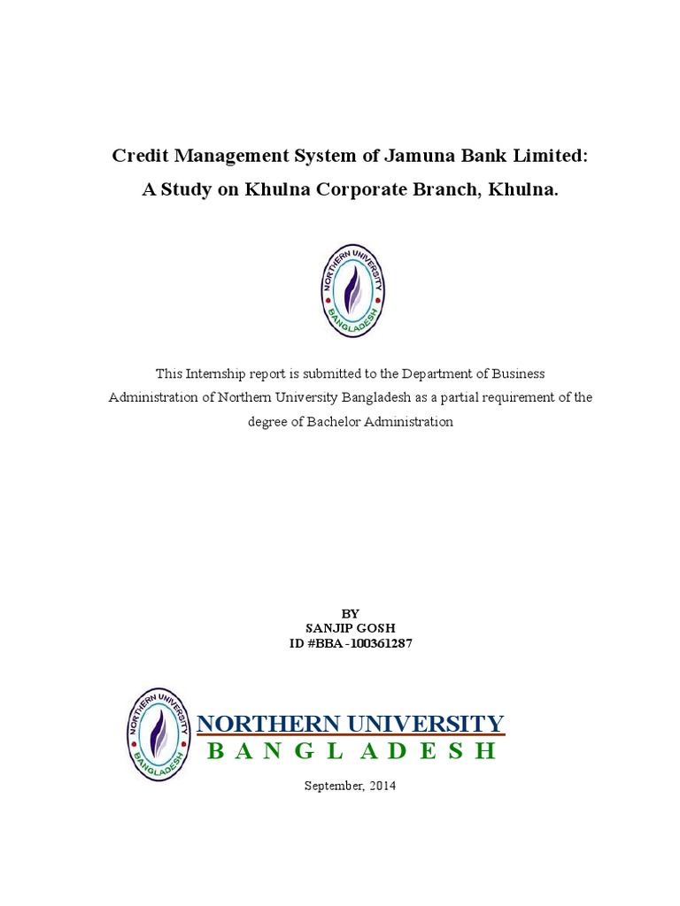 Jamuna Bank Credit Management Study | PDF