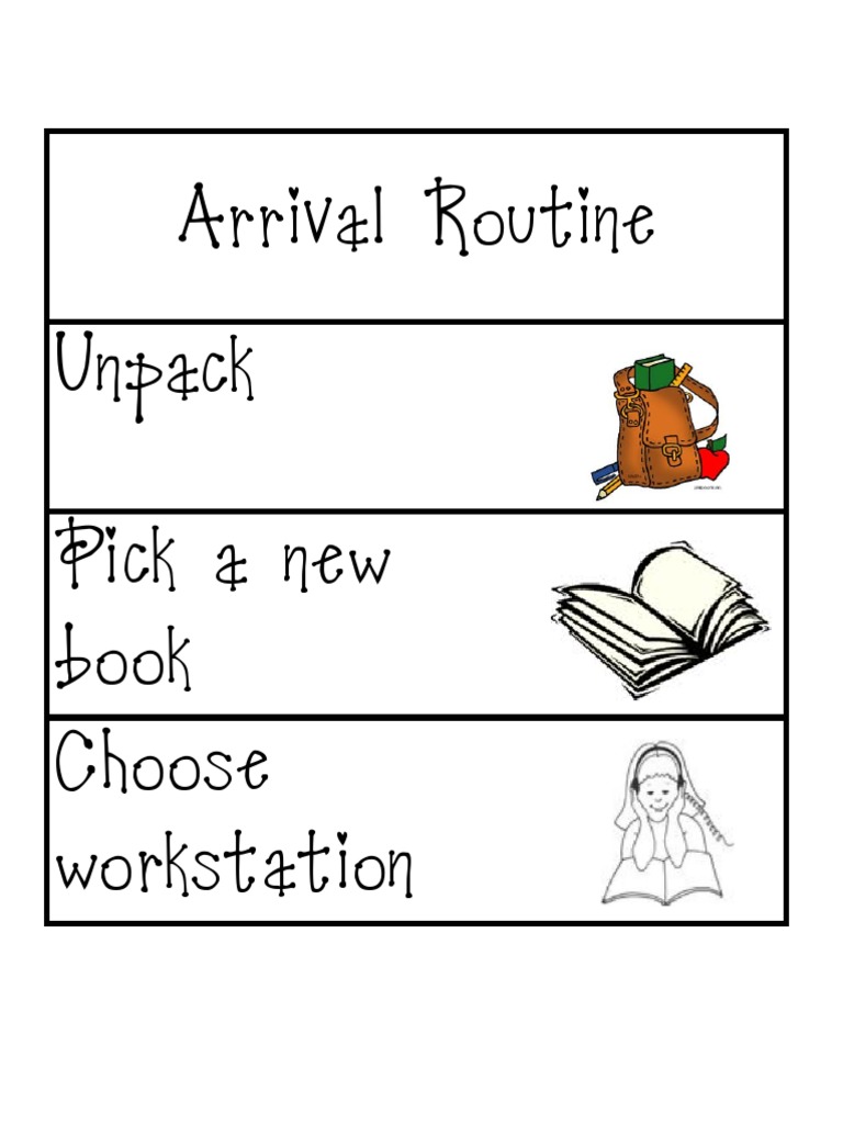 Arrival Routine Unpack Pick A New Book Choose Workstation | PDF