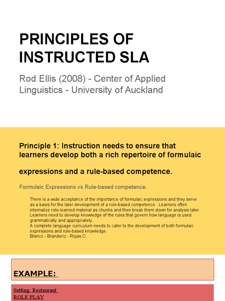 Principles of Instructed SLA - Ellis | PDF | Second Language | Second ...