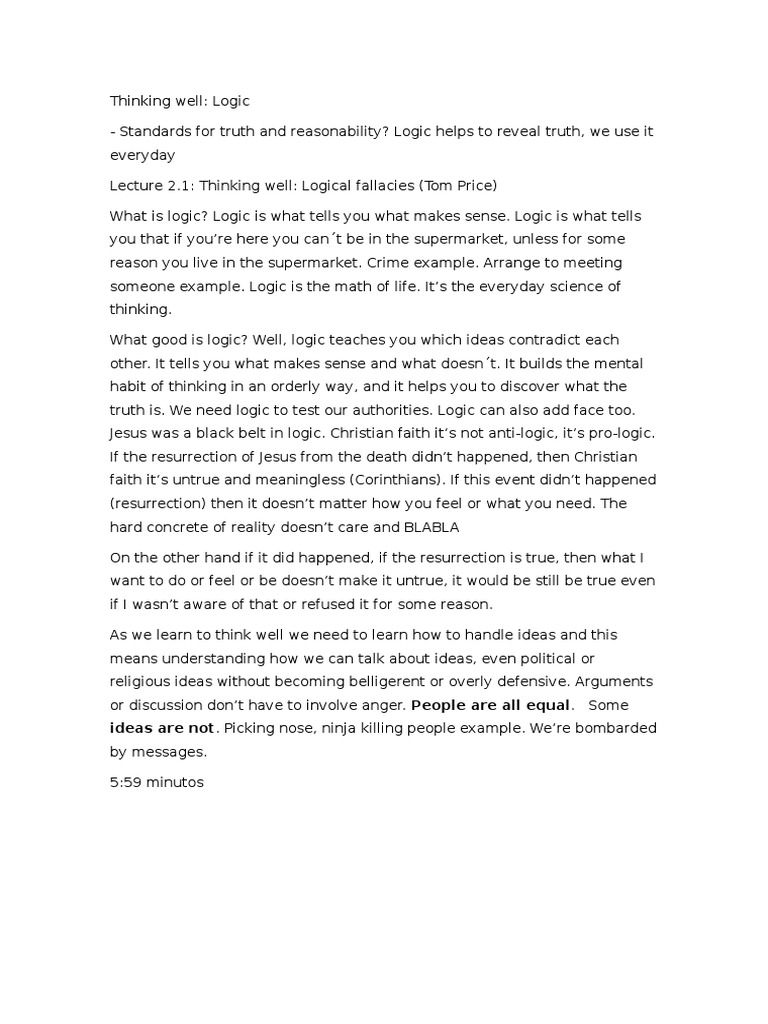 Thinking Well (Week 2) | PDF | Philosophy | Self-Improvement