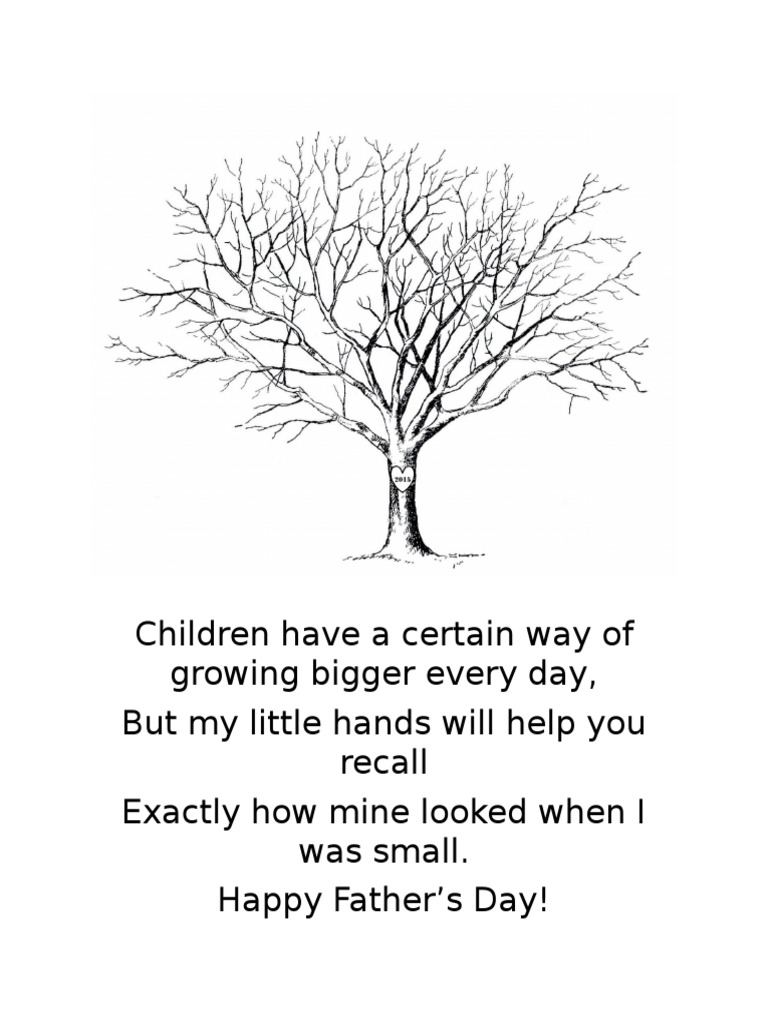 Fathers Day Handprint Tree Poem | PDF | Wellness