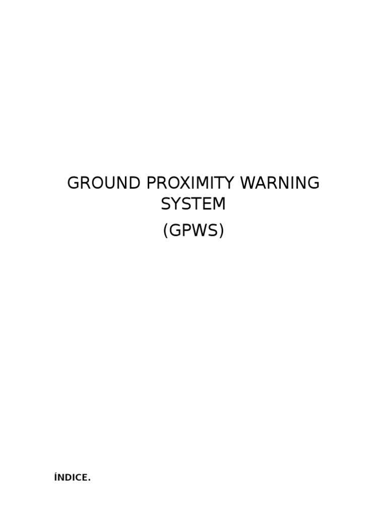 Ground Proximity Warning System | PDF | Pista | Aeronáutica