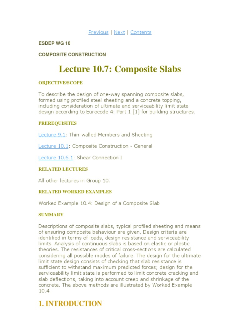 Steel Structures 3 - Composite Structures - Lecture Notes Chapter 10.7 ...