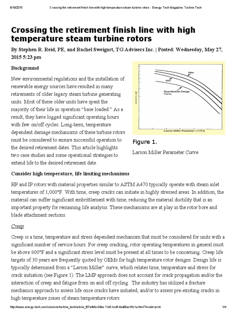 Crossing The Retirement Finish Line With High Temperature Steam Turbine ...