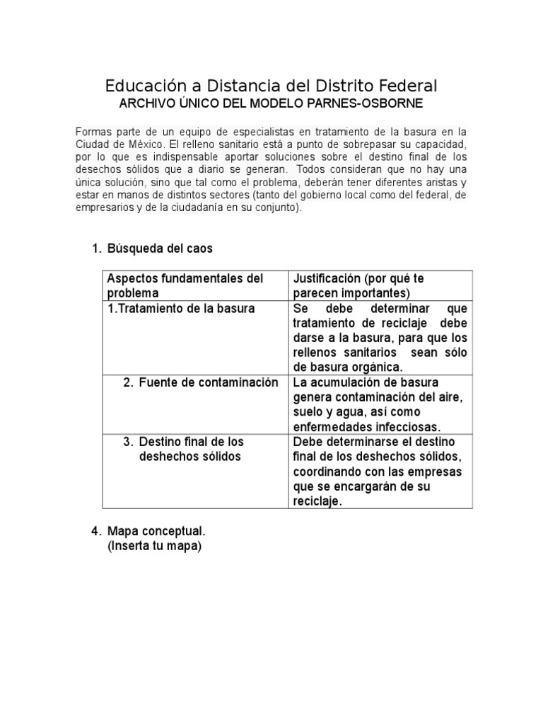 Archivo Único Del Modelo Parnes-Osborne | PDF | Vertedero | Residuos