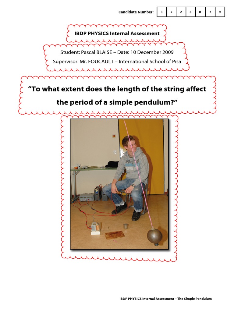 Lab Report Pendulum PDF Pendulum Measurement