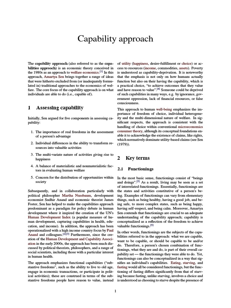 Capability Approach | PDF | Human Development Index | Economies