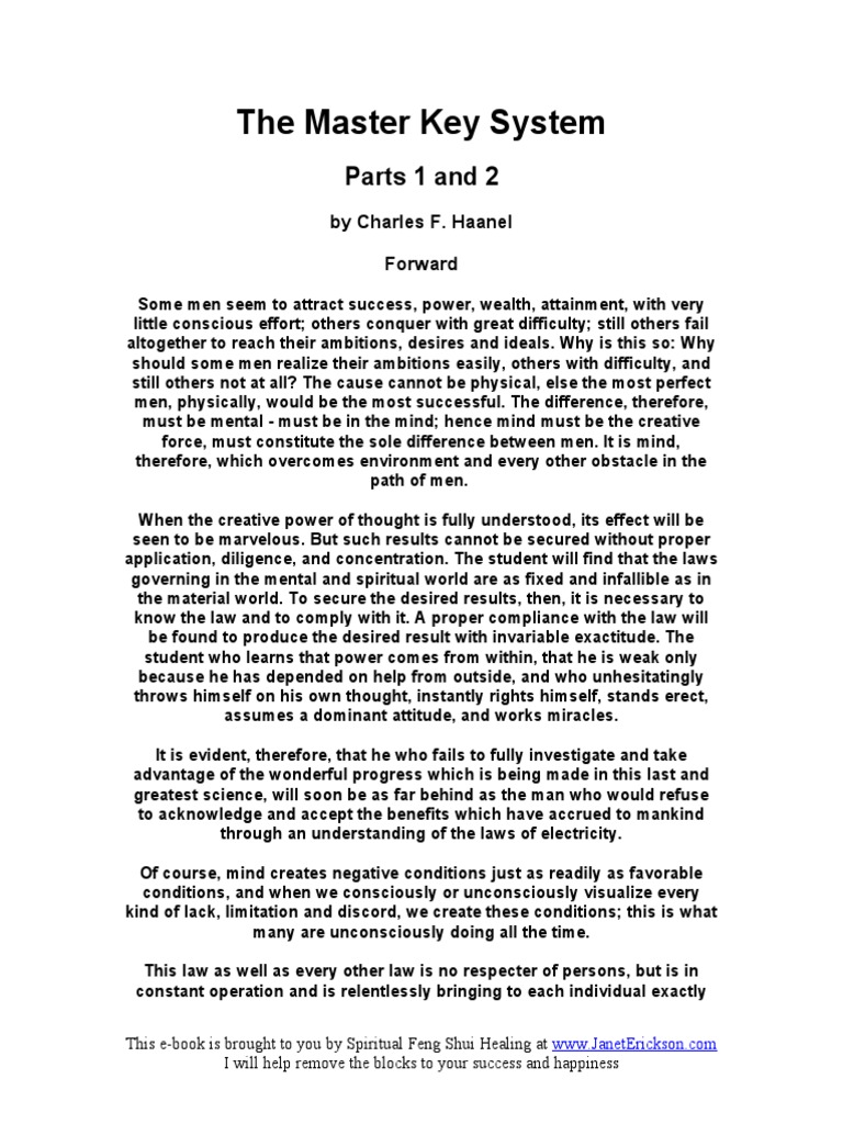 The Master Key System | PDF | Thought | Consciousness