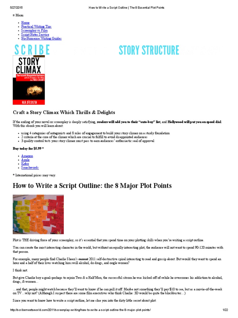 How To Write A Script Outline - The 8 Essential Plot Points | PDF | Screenplay | Plot (Narrative)