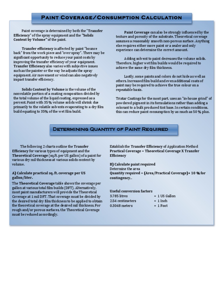 Paint Coverage Consumption | PDF | Paint | Industrial Processes