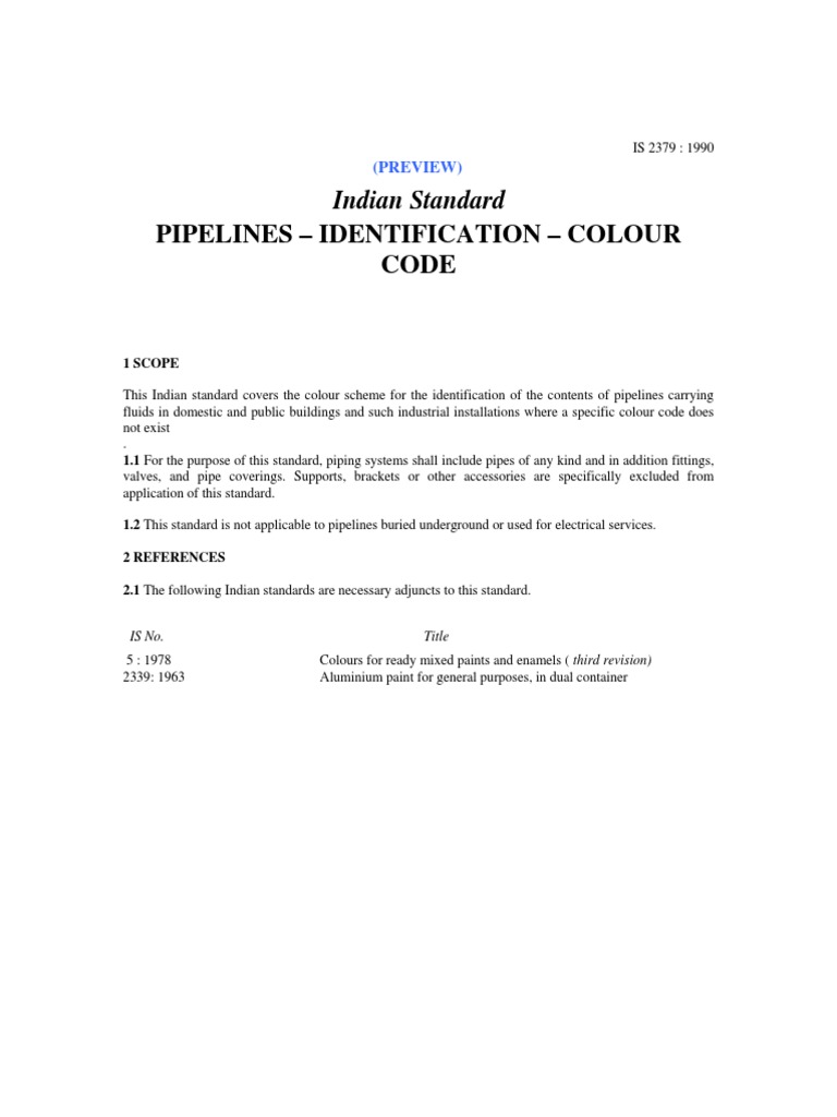 Pipeline Identification Color Code | PDF | Technology & Engineering