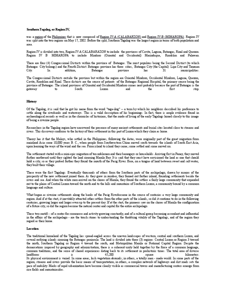 Southern Tagalog | Philippines