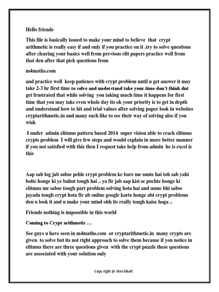 Crypt Logic | PDF | Multiplication | Arithmetic