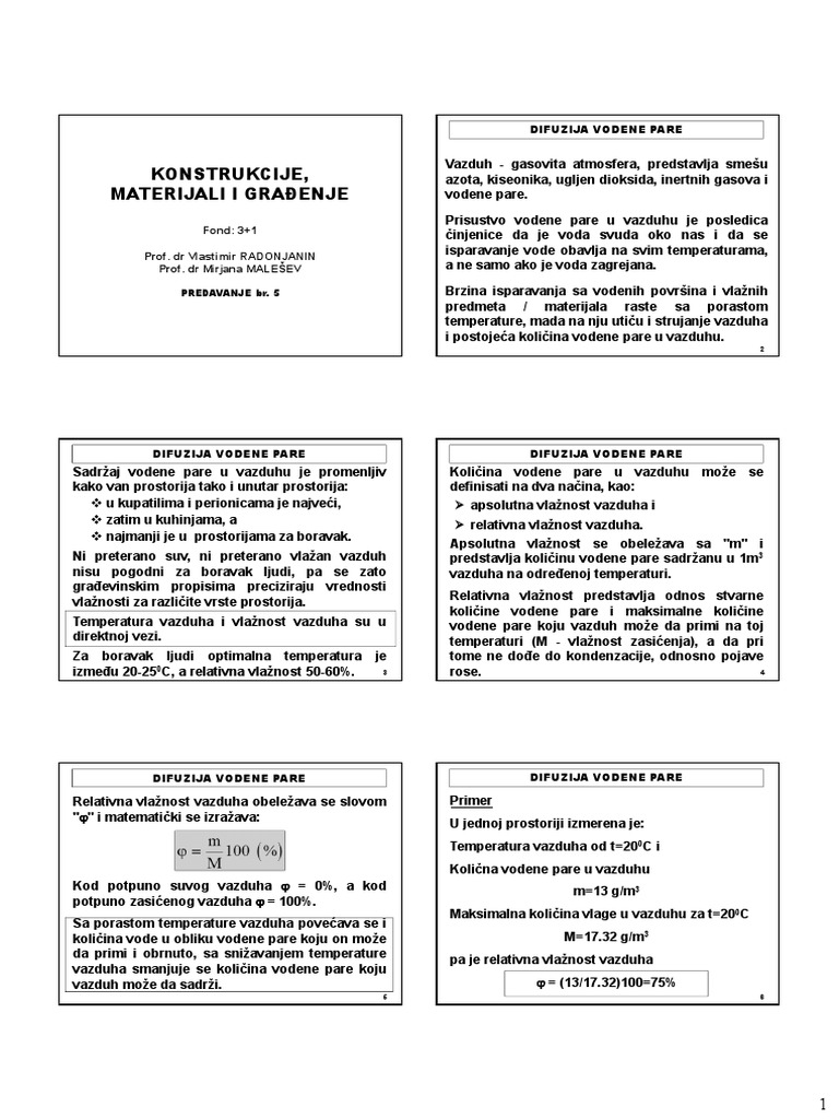 Difuzija Vodene Pare | PDF