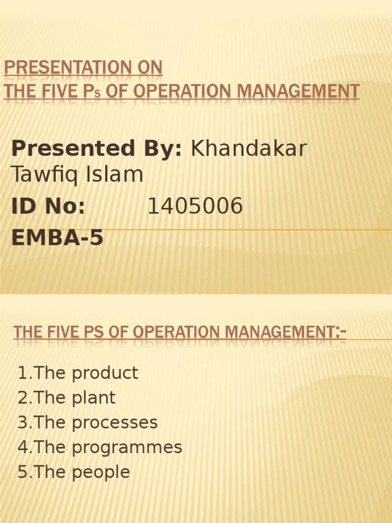 The Five Ps of Management | PDF