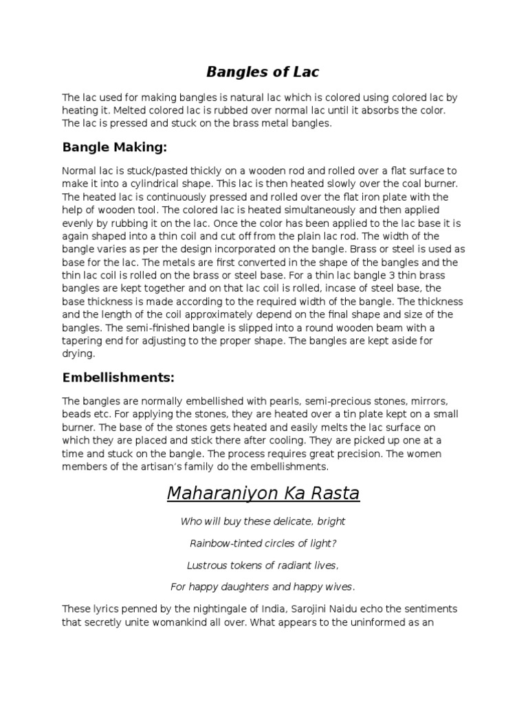 The Artisanal Craft of Lac Bangle Making in Jaipur | PDF | Nature