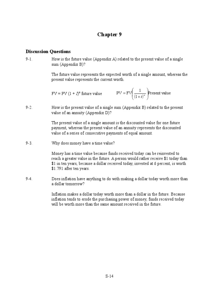 Finance Chapter 9 Questions and Solutions | PDF | Present Value | Time ...