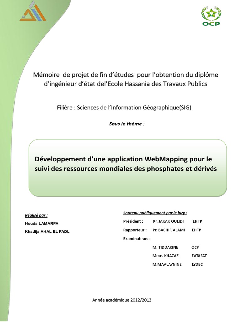 Copie de Rapport PFE EHTP OCP | PDF | Rich Internet application | Informatique