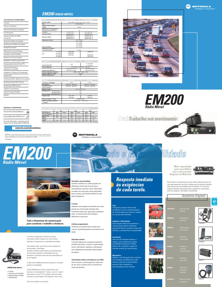 Em200 Motorola Rádio Manual de Instruções e Frequencias | PDF ...