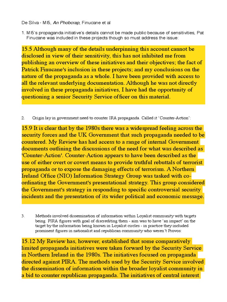 De Silva - Assessment of MI5 Propaganda | PDF | Provisional Irish ...