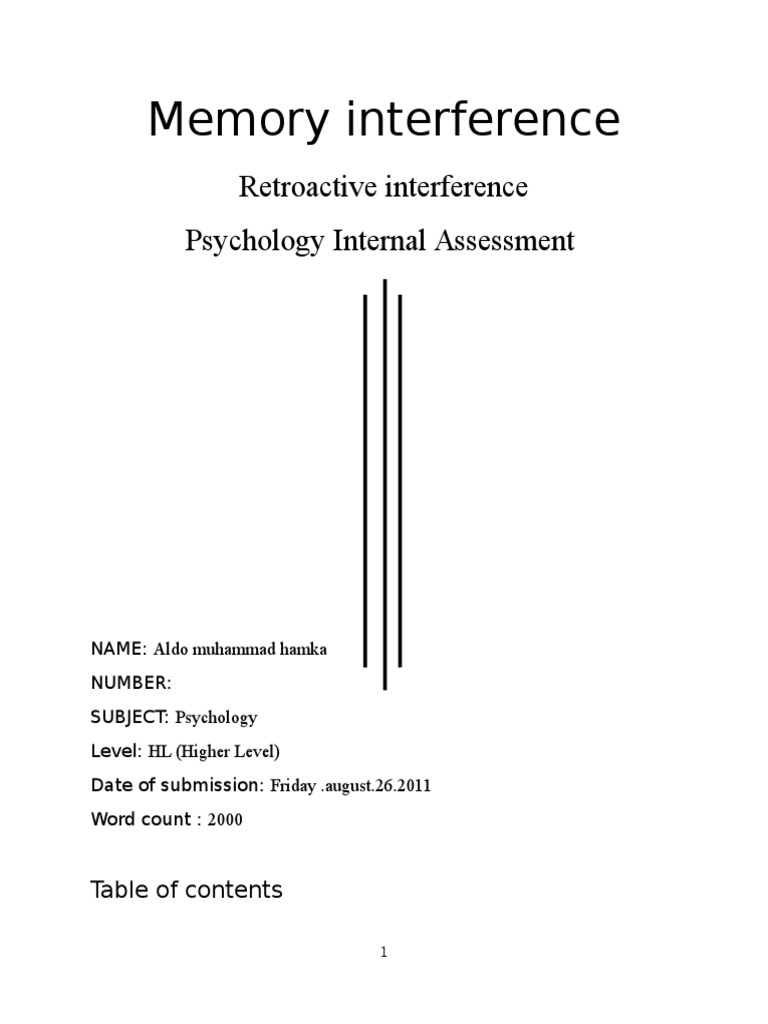 Memory Interference (Repaired) (Repaired) | PDF | Recall (Memory ...